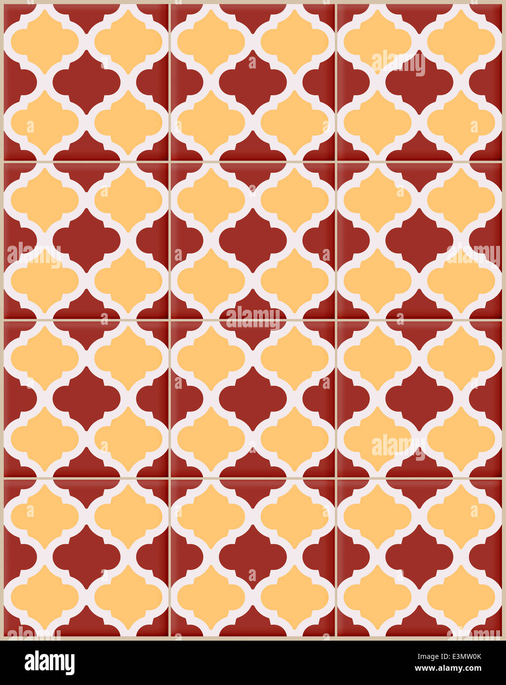 Area made of 12 square tiles based on a Moroccan design with tile ...
