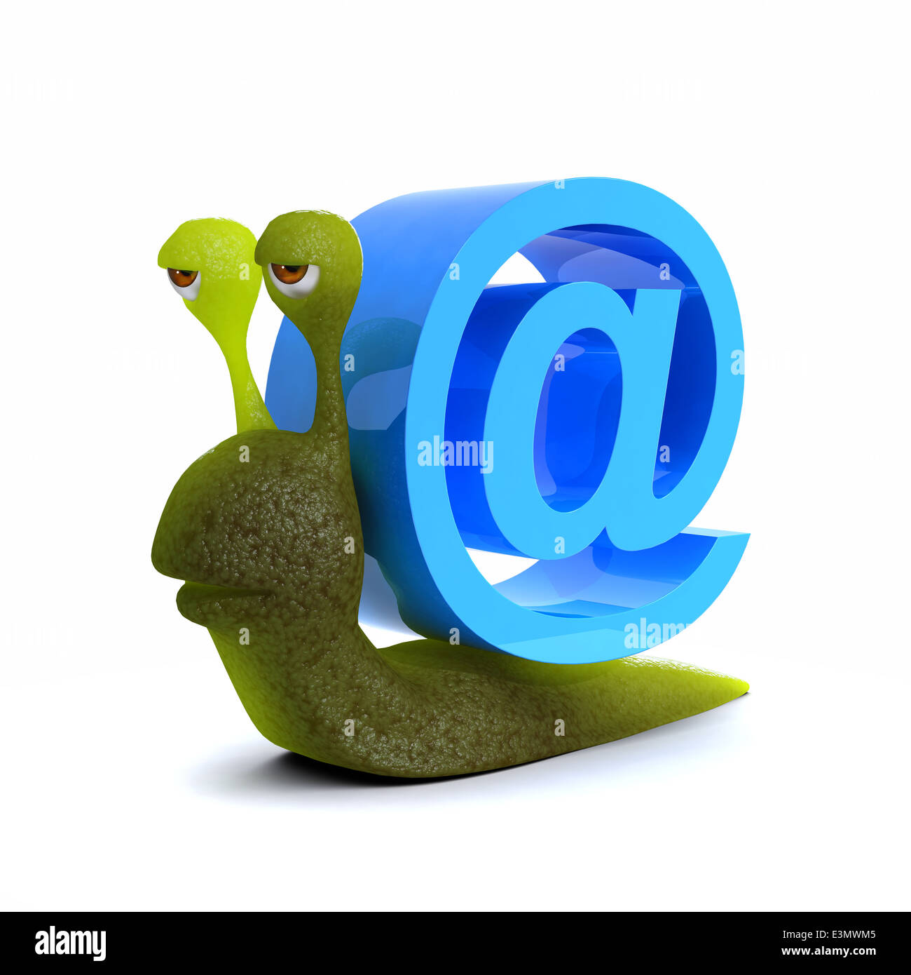3d Snail with an email address symbol Stock Photo - Alamy