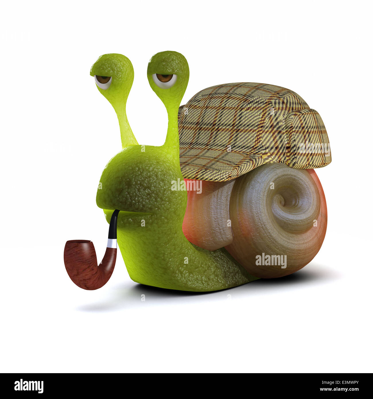 3d Sherlock snail, the world famous insect detective Stock Photo - Alamy
