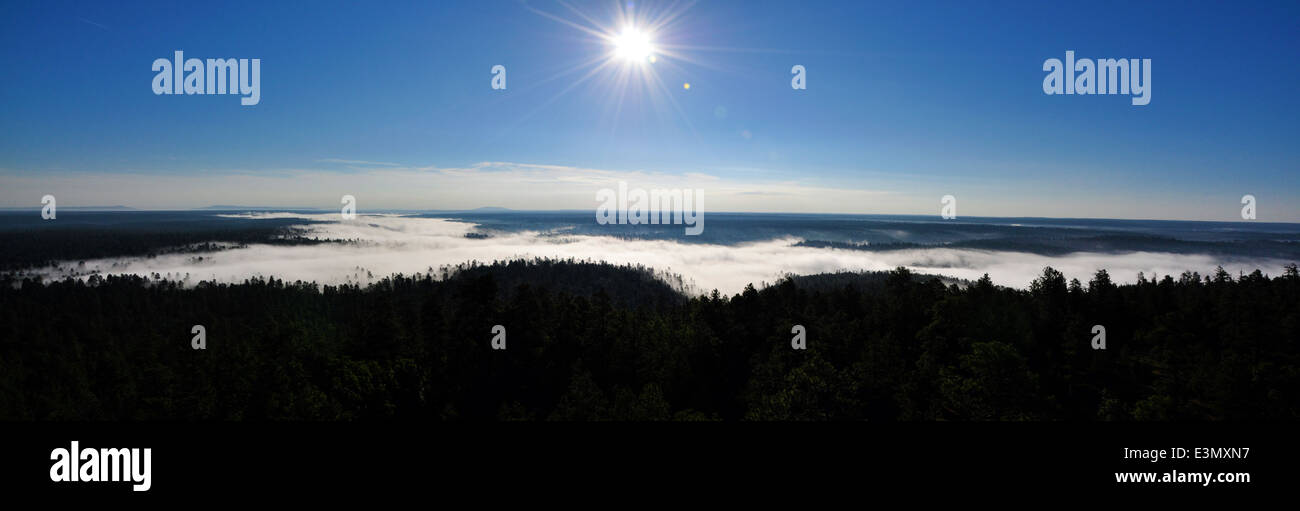 The view from Moqui Lookout Tower on the Mogollon Rim offers a wide ...