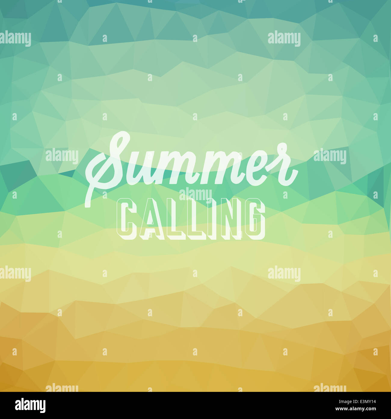 Summer calling. Poster on tropical beach background. Raster version ...