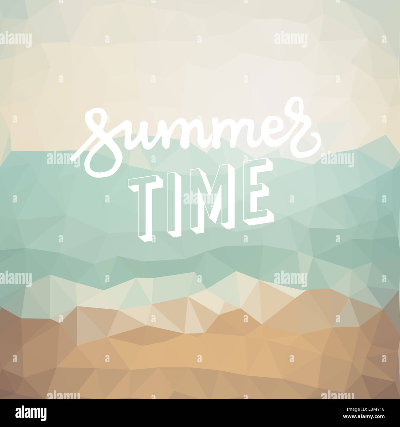 Summer time. Poster on tropical beach background. Raster version Stock ...