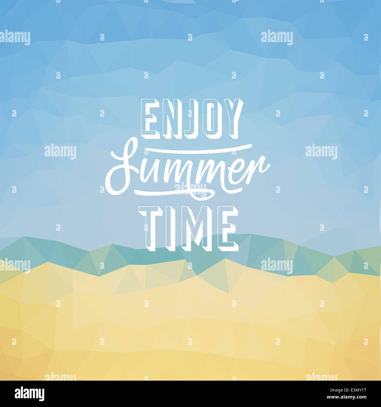 Enjoy summer time. Poster on tropical beach background. Raster version ...