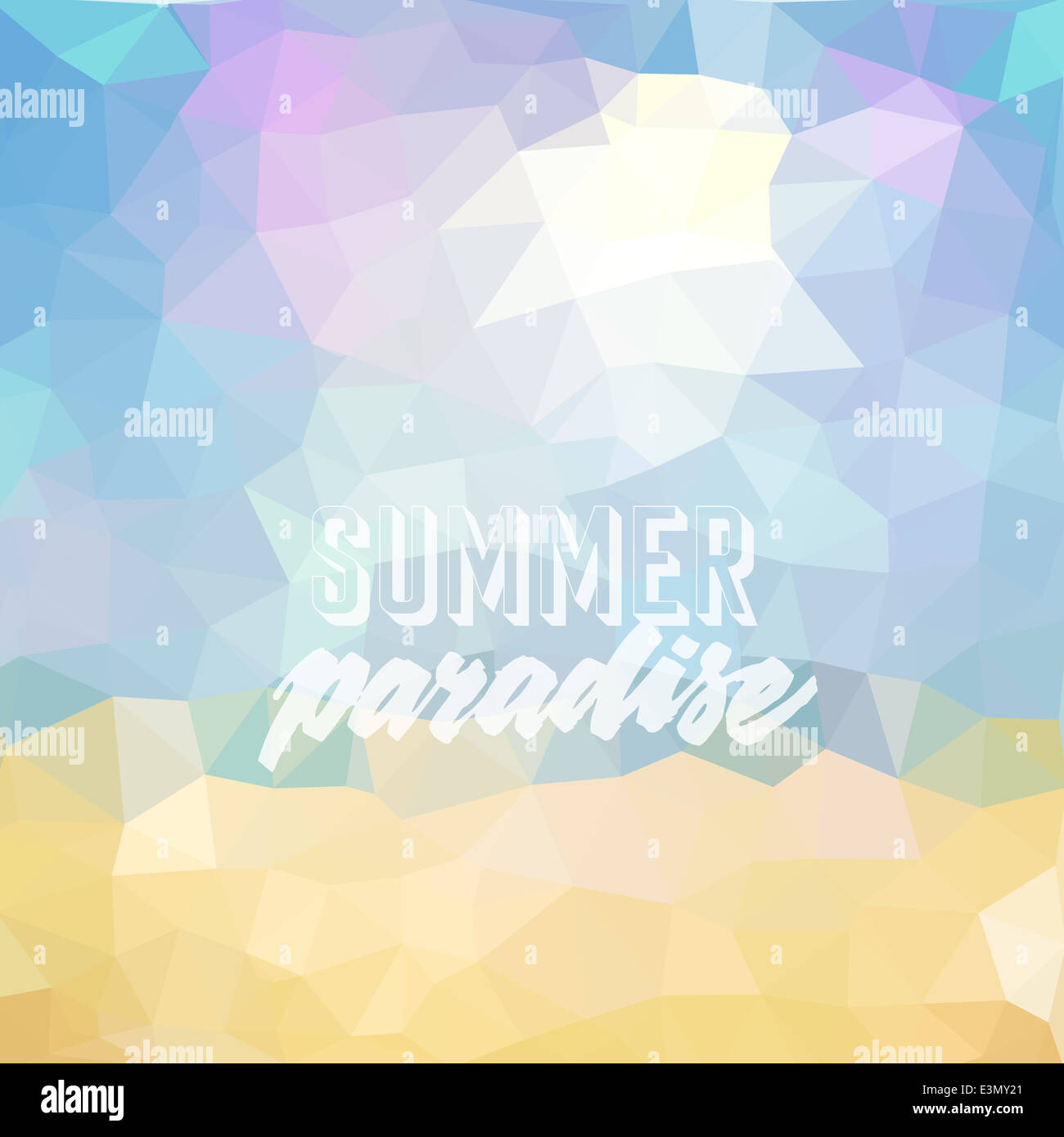 Summer paradise. Poster on tropical beach background. Raster version ...