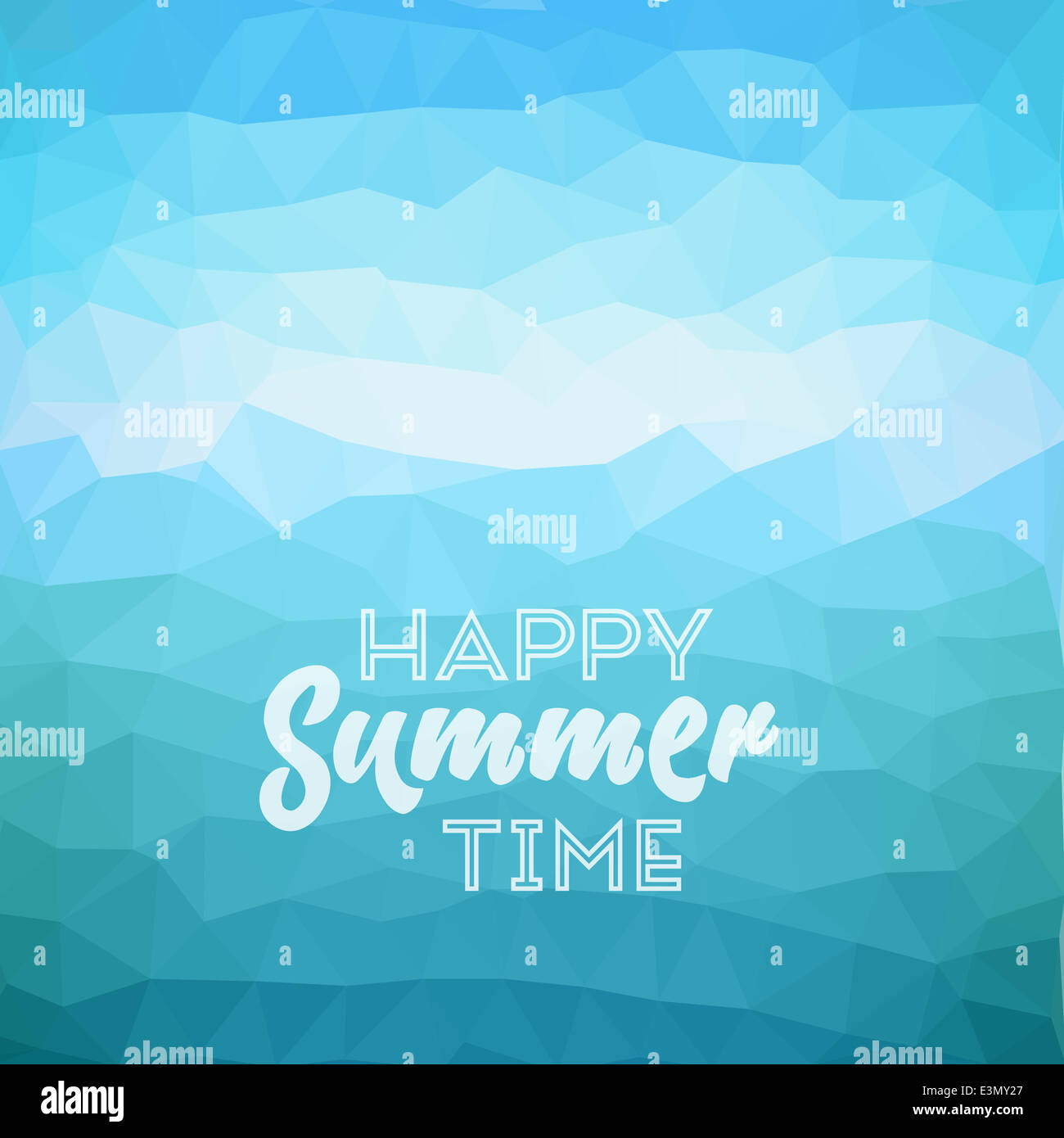 Happy summer time. Poster on tropical beach background. Raster version ...