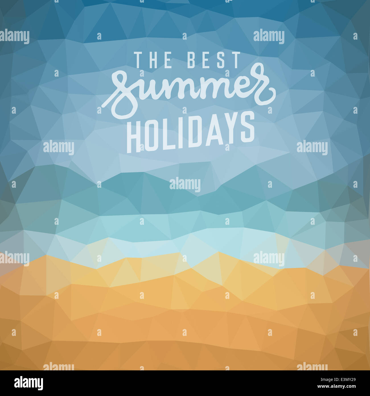 The best summer holidays. Poster on tropical beach background. Raster ...