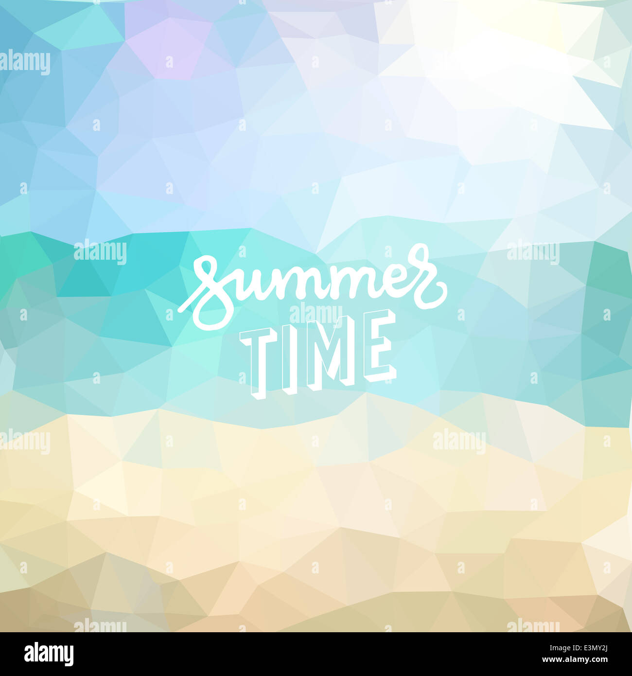 Summer time. Poster on tropical beach background. Raster version Stock ...