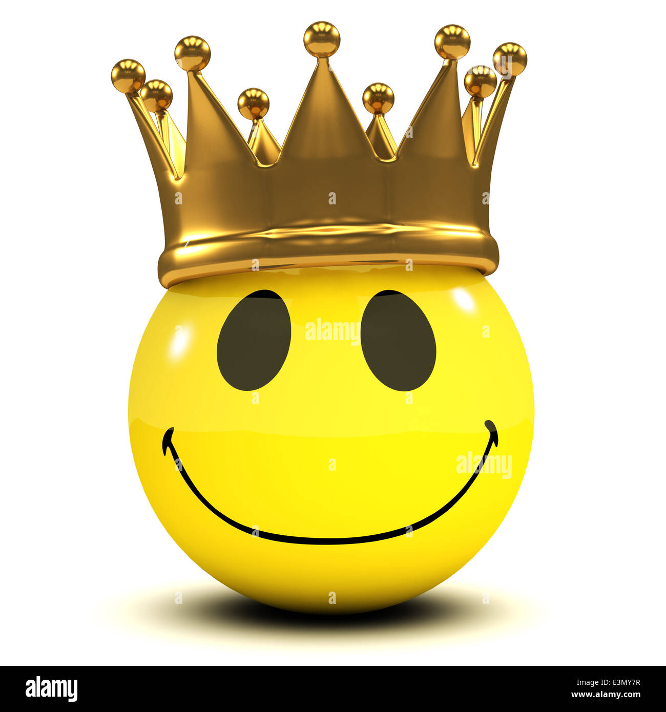 3d Smiley king wears a regal gold crown Stock Photo - Alamy