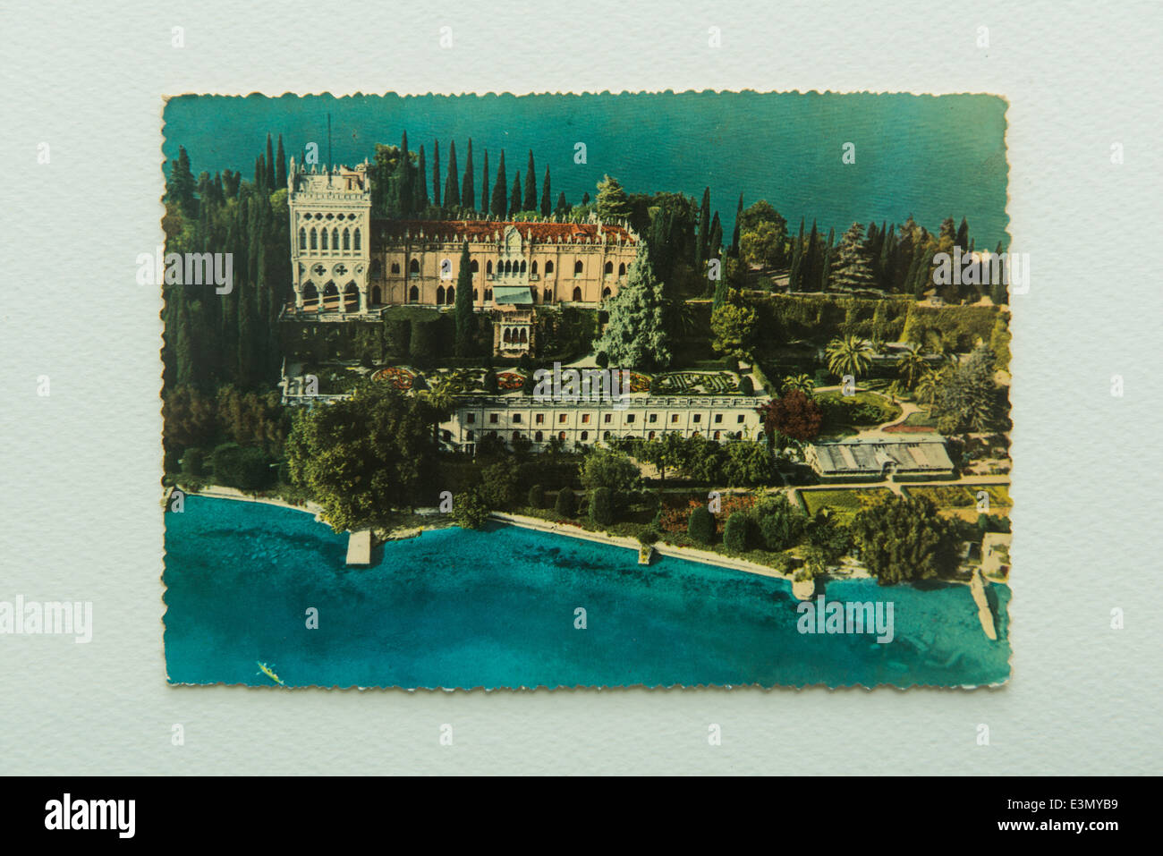 Garda island in an old post card Stock Photo - Alamy