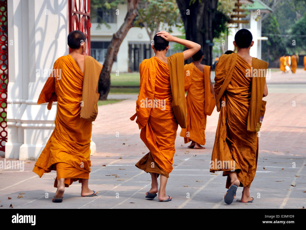 Novice monks in temple hi-res stock photography and images - Alamy