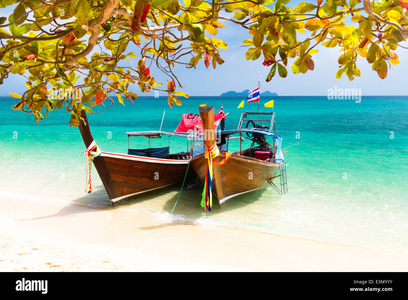 Beautiful tropical beach boat in hi-res stock photography and images ...