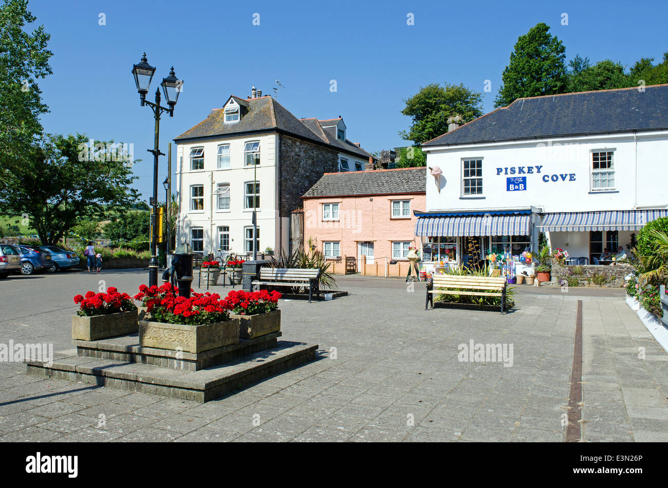 The coastal village of Pentewan near St.Austell in Cornwall, UK Stock ...