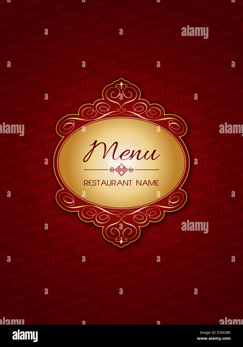 Stylish menu design background with a decorative label Stock Photo - Alamy