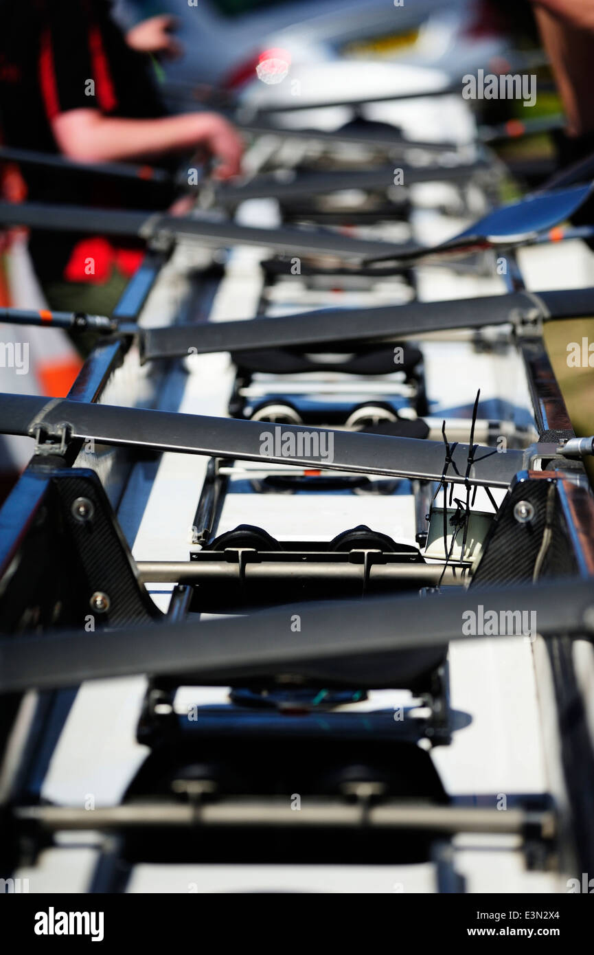 Carbon Fiber Riggers on a Rowing Boat Stock Photo - Alamy