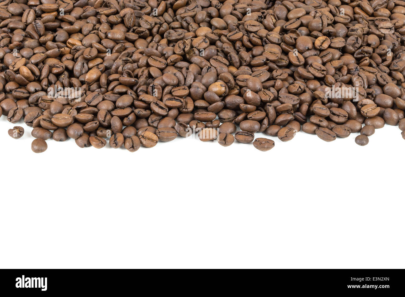 Coffee beans stripe isolated on white background Stock Photo - Alamy