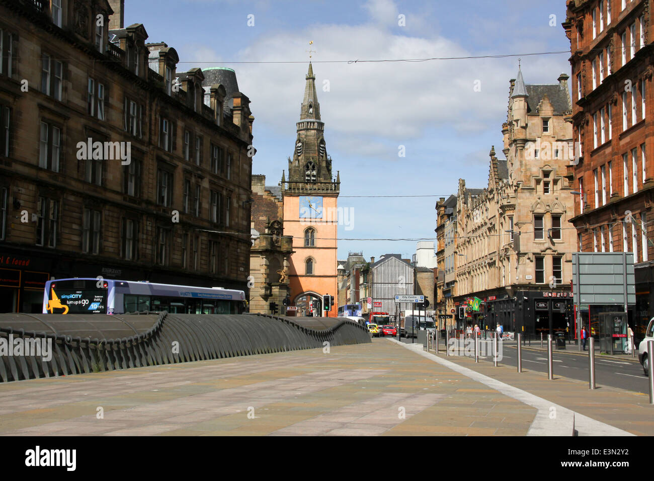 Trongate Glasgow with Tron Church Steeple Stock Photo - Alamy