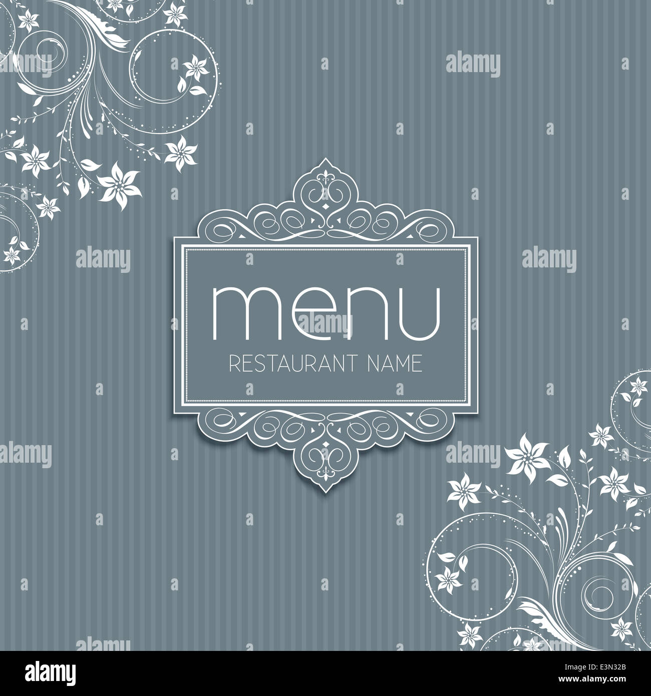 Stylish menu background with a floral design Stock Photo - Alamy