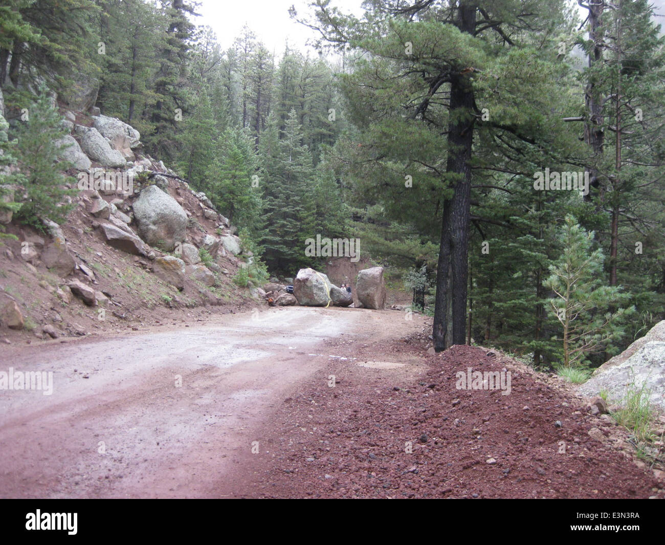 Rock Slide on Elden Lookout Road Stock Photo - Alamy