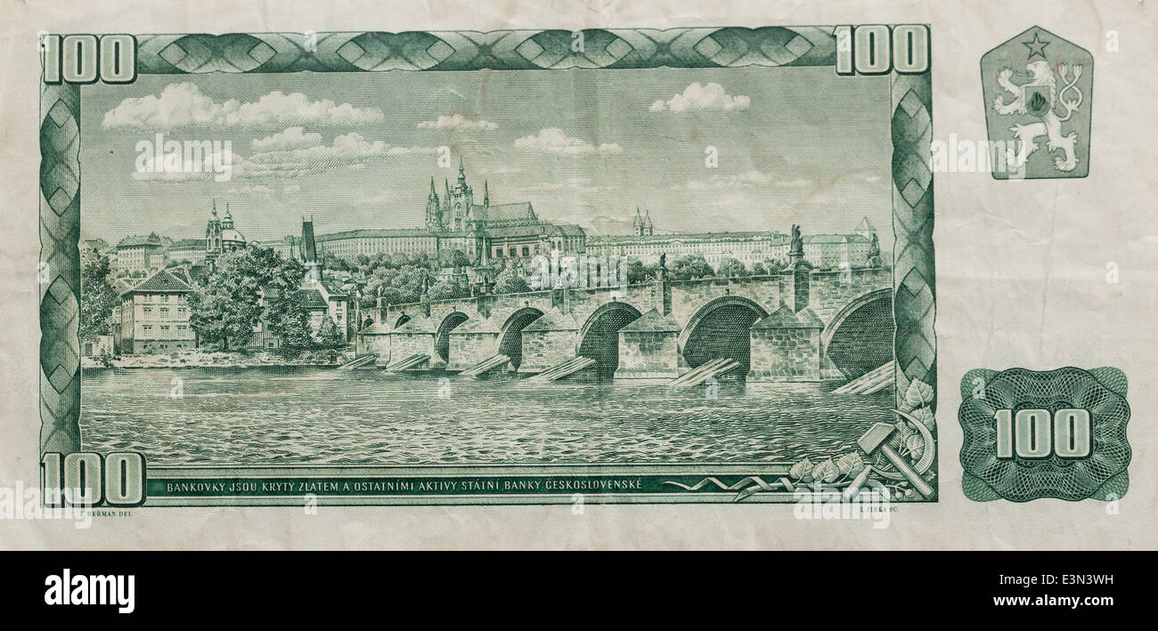 100 czech koruna note hi-res stock photography and images - Alamy