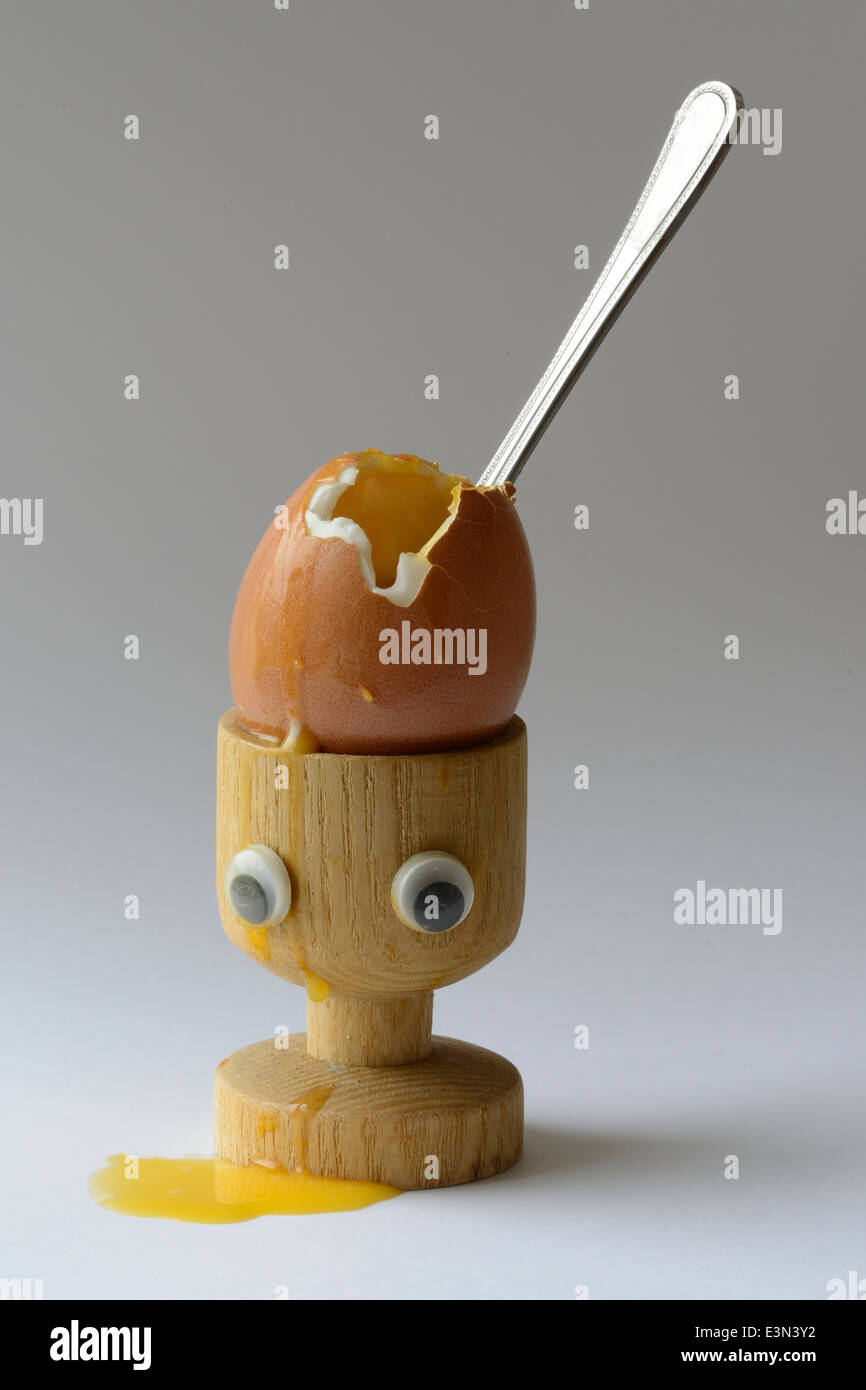 Bolied Egg with Runny Yoke Stock Photo - Alamy