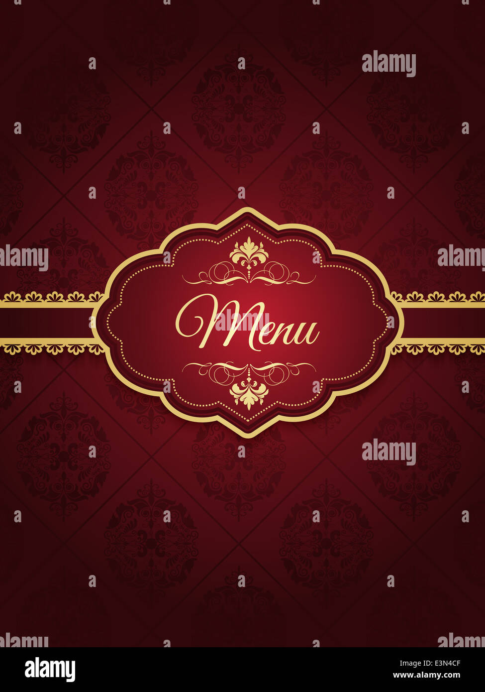 Stylish menu background with a damask style design Stock Photo - Alamy