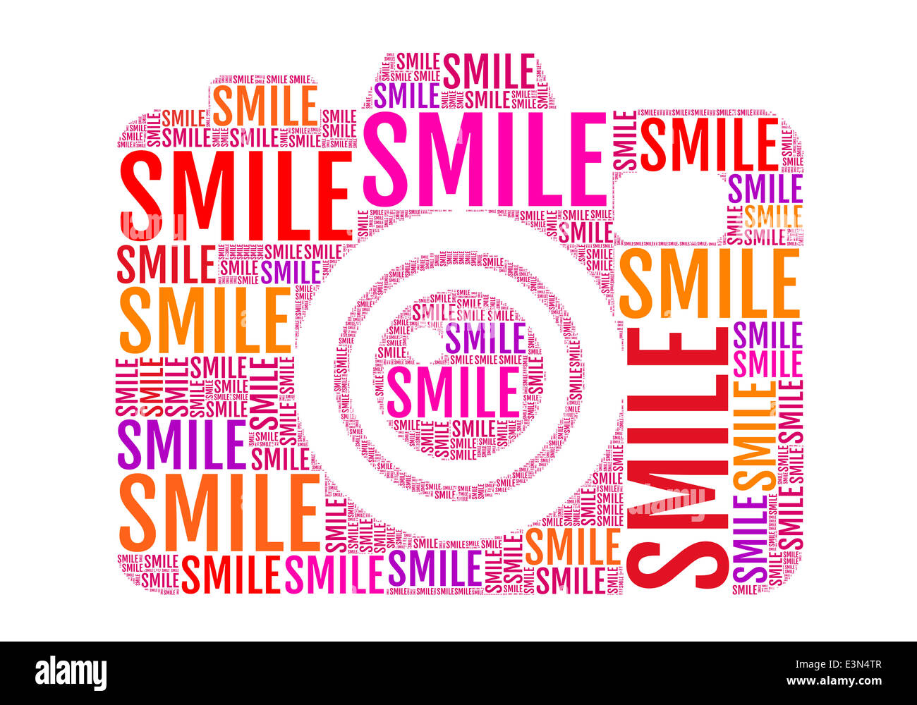 photo camera with colorful words smile, vector illustration Stock Photo ...