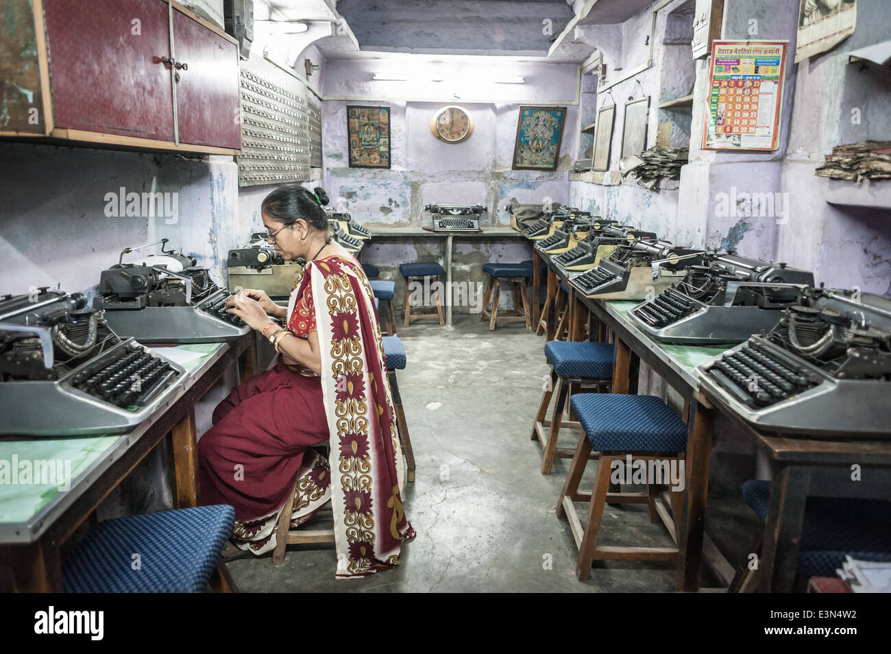 Indian woman lerning typing, Jodhpur, India, Asia Stock Photo - Alamy