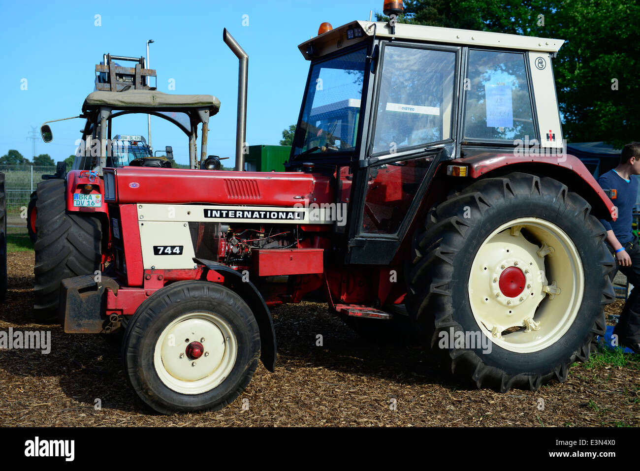 International Red Tractor Stock Photo - Alamy