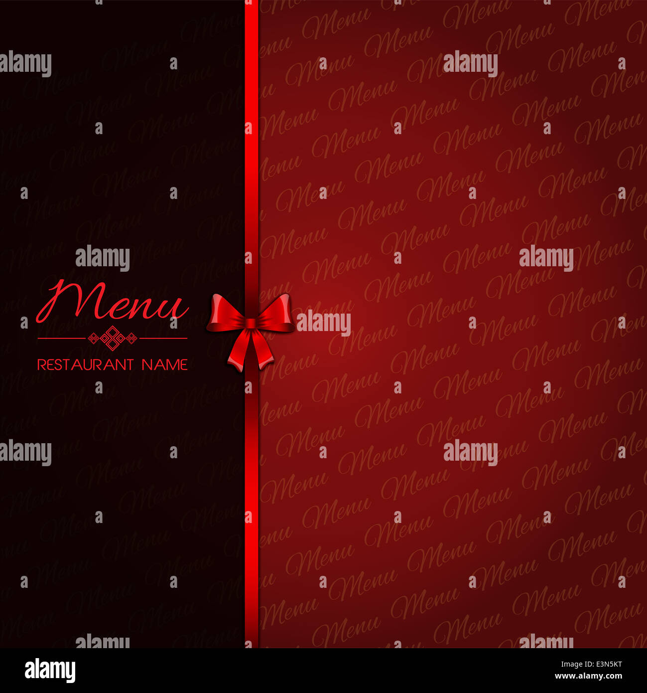 Stylish menu design with a glossy red ribbon Stock Photo - Alamy