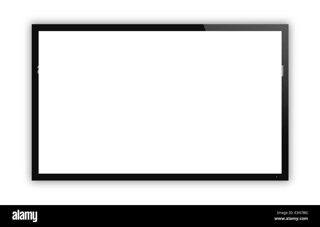 TV display with blank screen. Isolated on white background Stock Photo ...