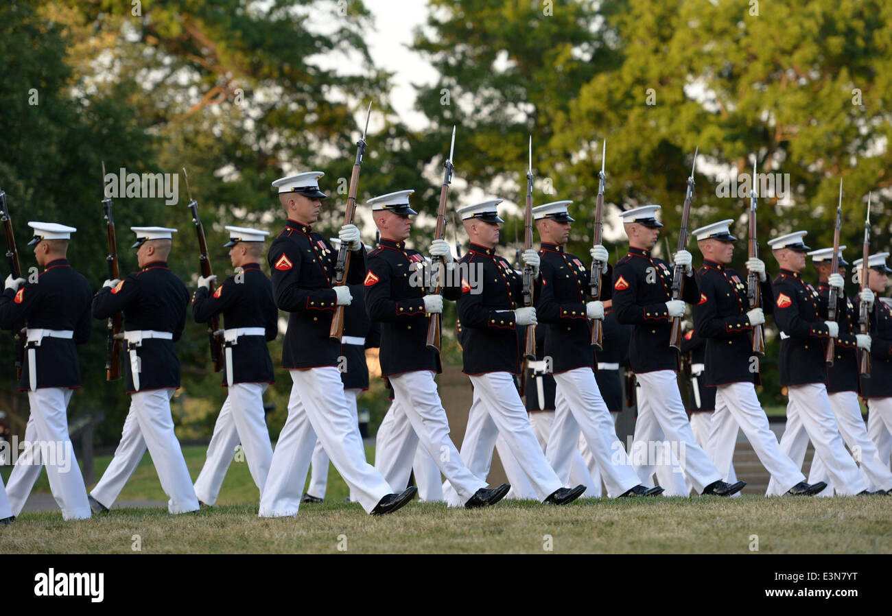 Washington, DC, USA. 24th June, 2014. Members of the U.S. Marine Corps ...