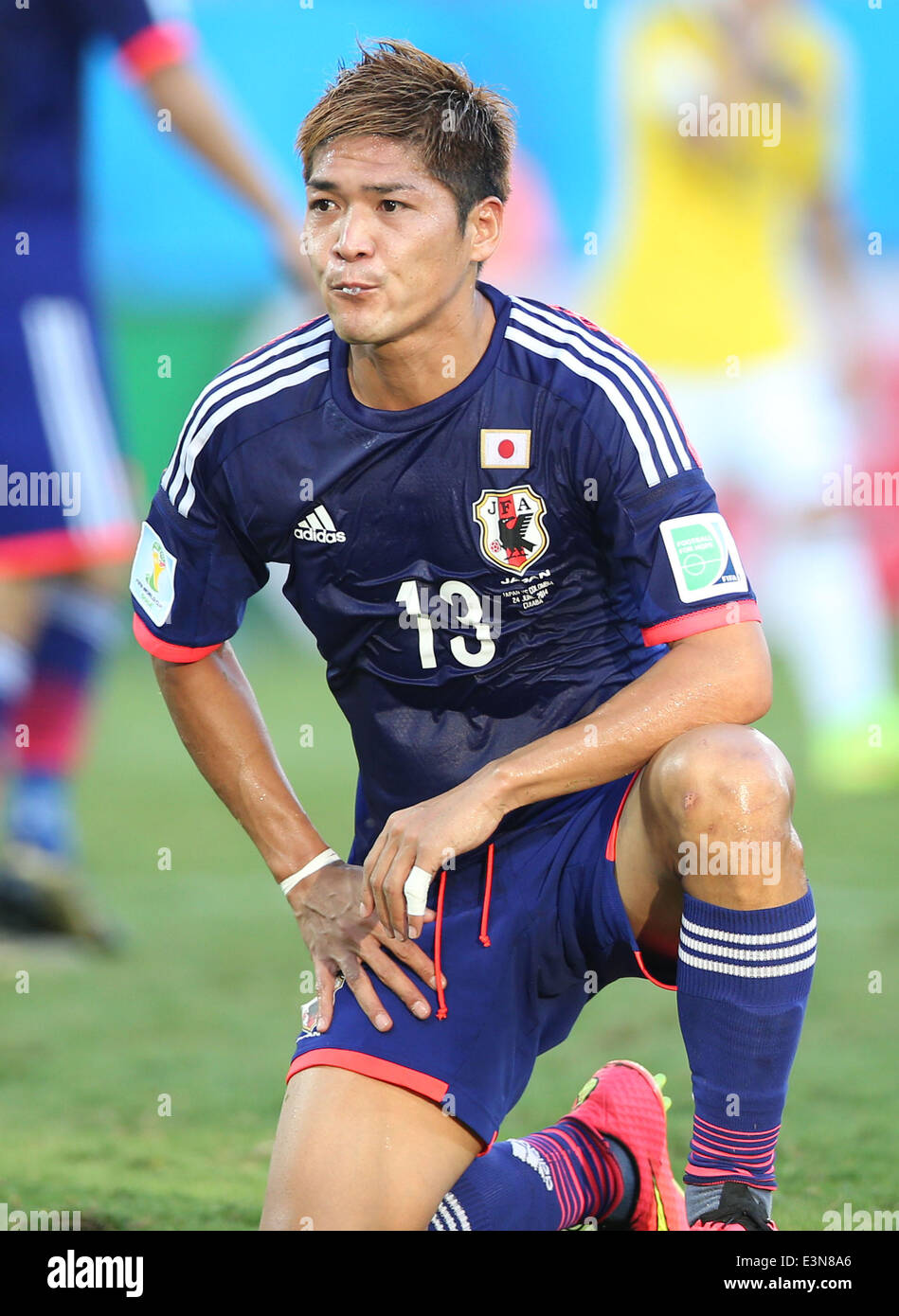 Cuiaba, Brazil. 24th June, 2014. Japan's Yoshito Okubo reacts during a ...