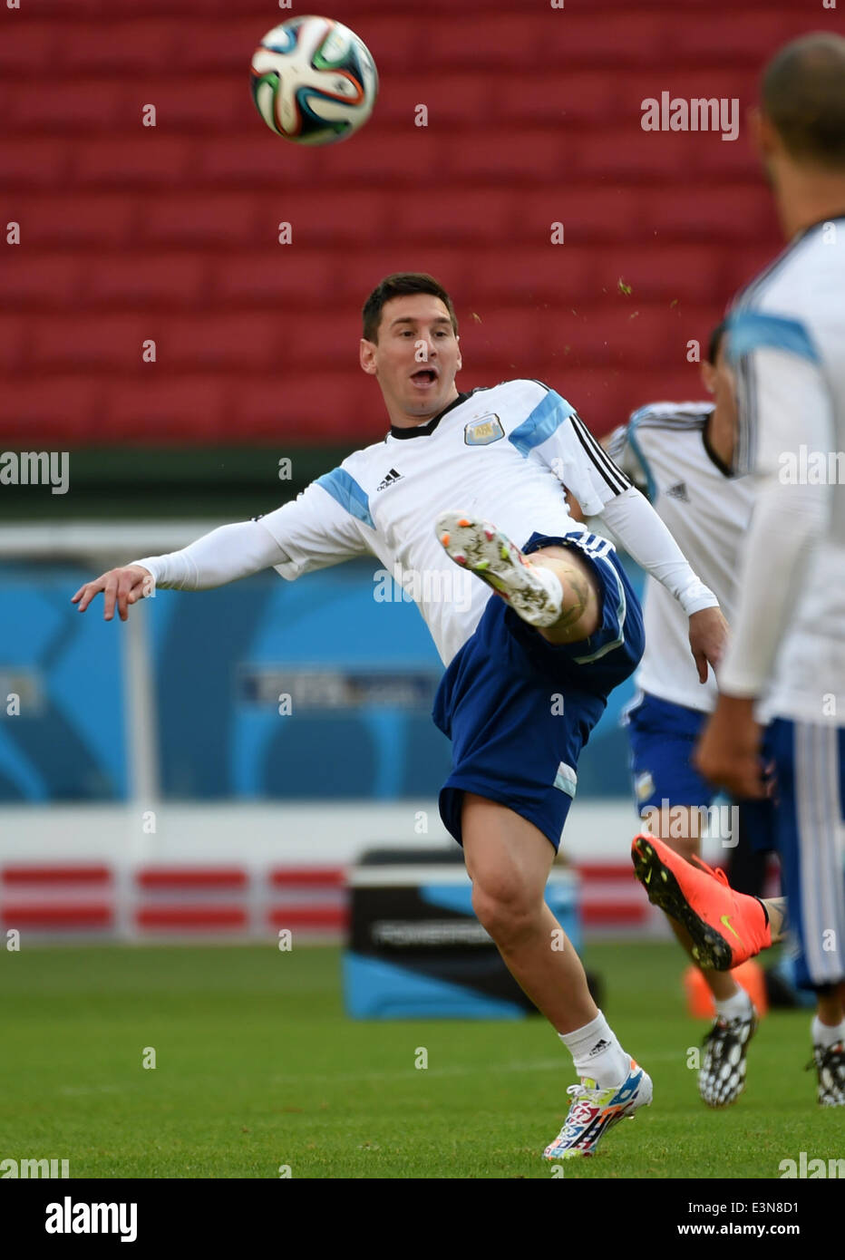Porto Alegre, Brazil. 24th June, 2014. Argentina's Lionel Messi kicks ...
