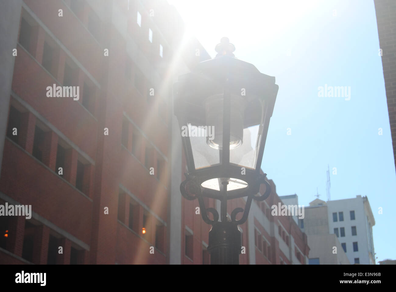 Lightpole w/ sun Stock Photo - Alamy
