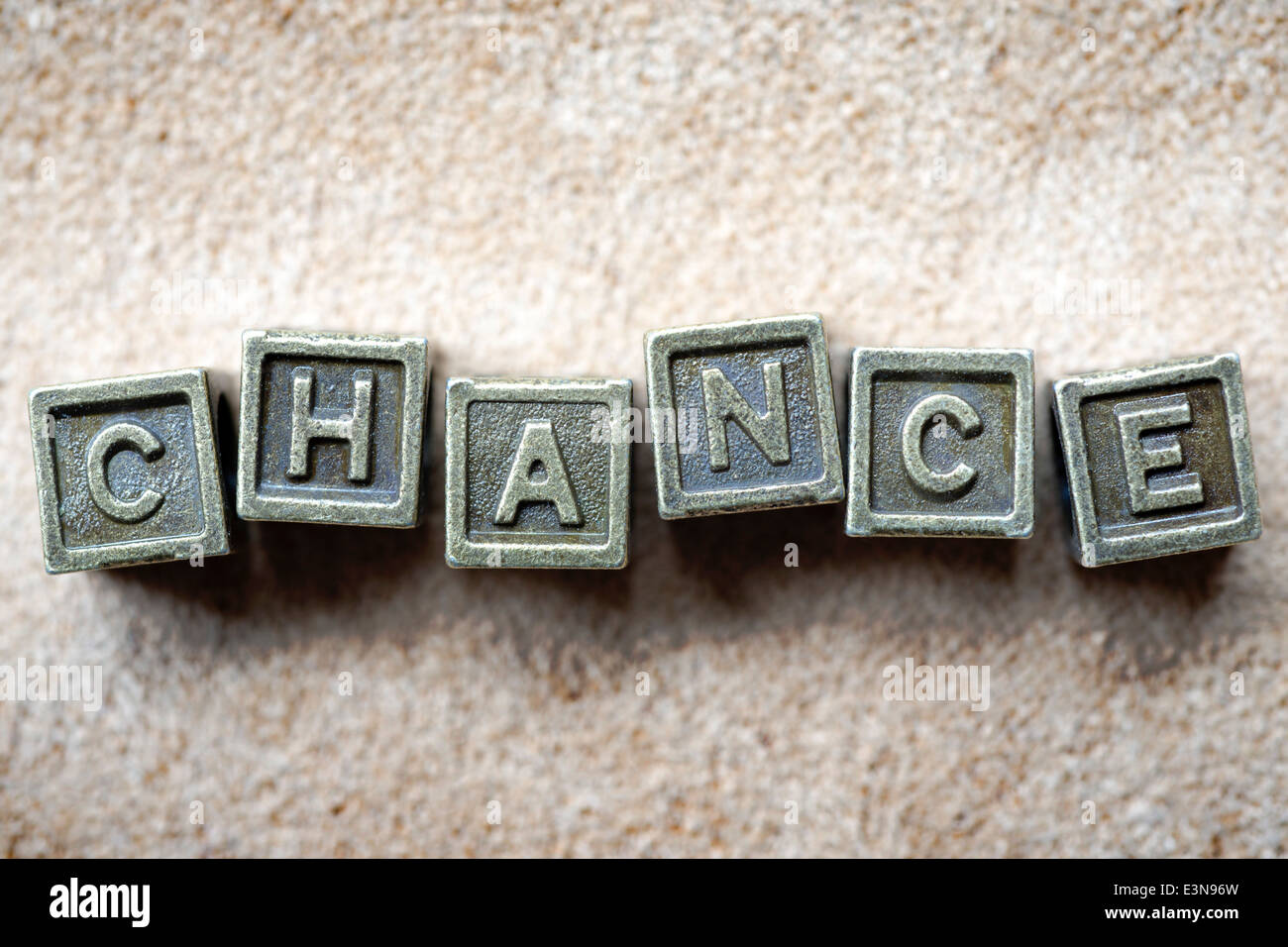 chance word made from metallic bricks on grunge background Stock Photo ...