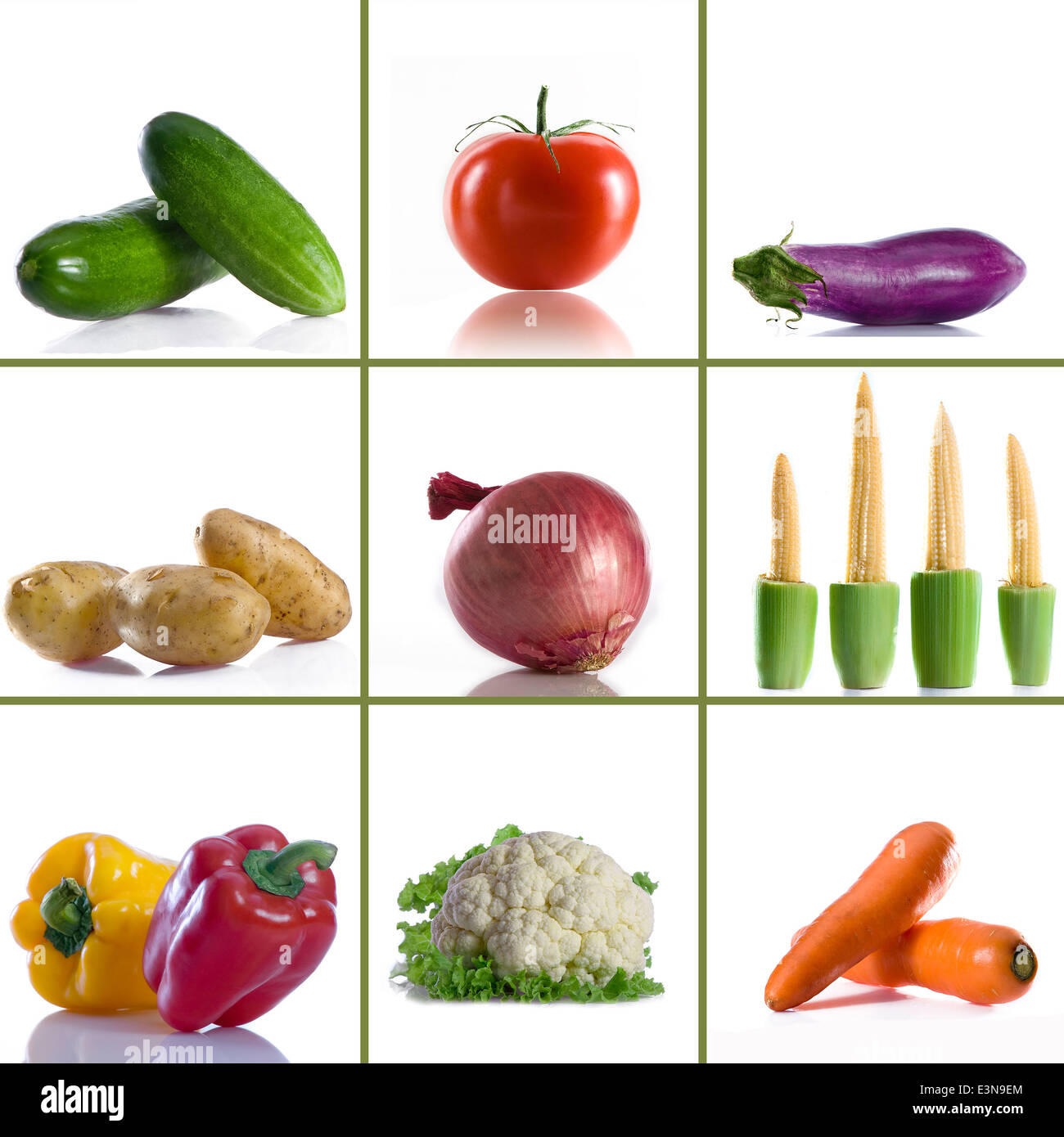 vegetables theme collage composed of different images Stock Photo - Alamy