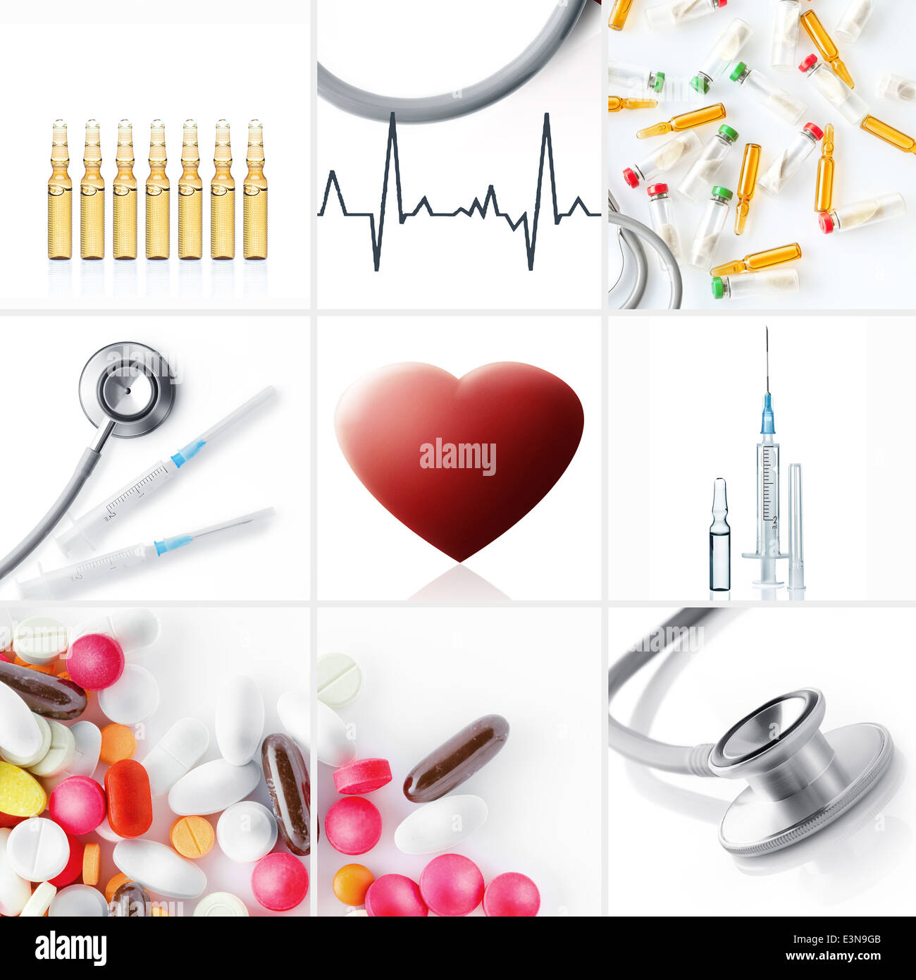 medicine theme collage composed of a few different images Stock Photo ...