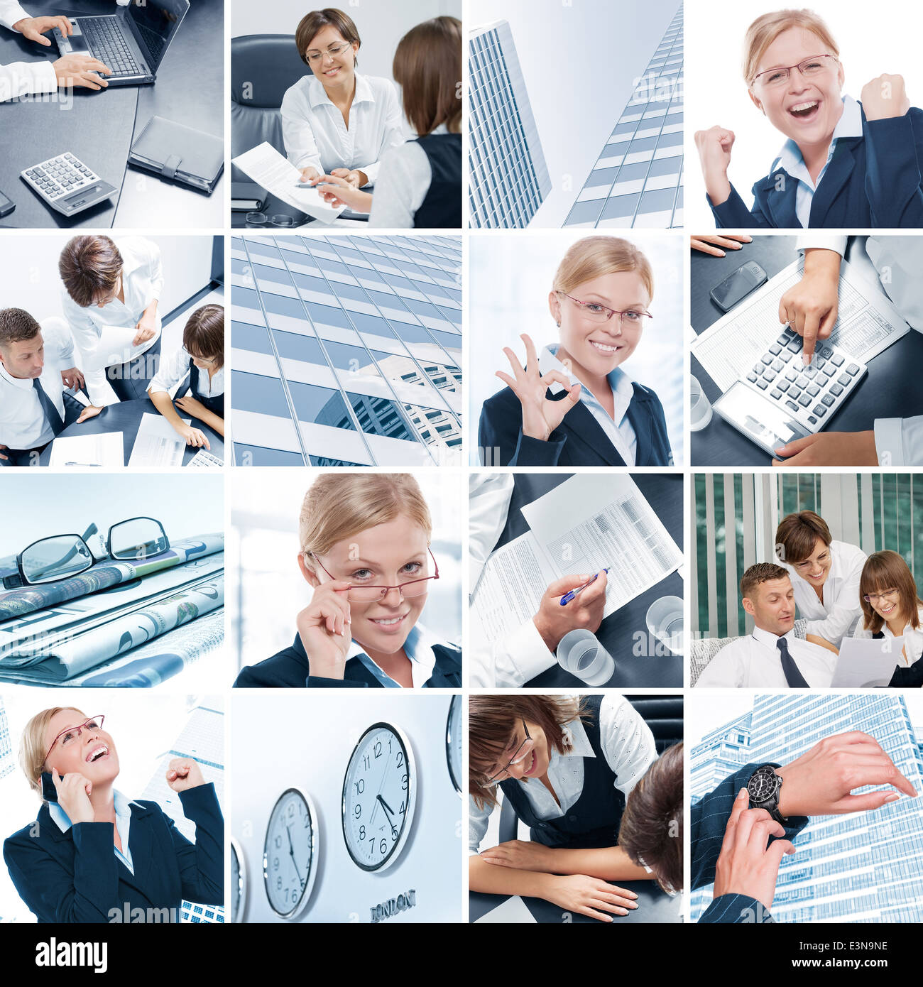 Business theme photo collage composed of different images Stock Photo ...