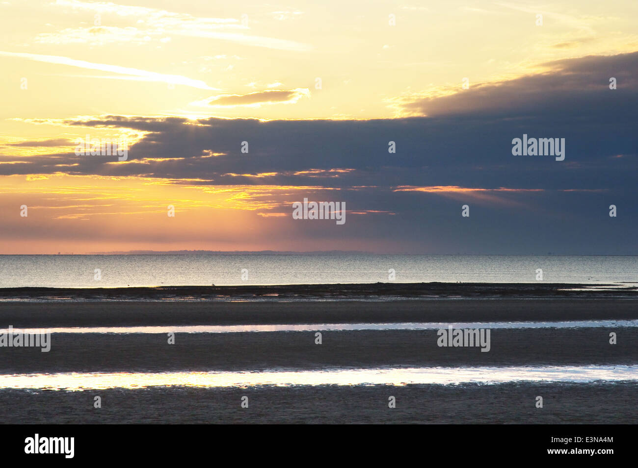 Sunset over The Wash, Hunstanton, Norfolk Stock Photo - Alamy