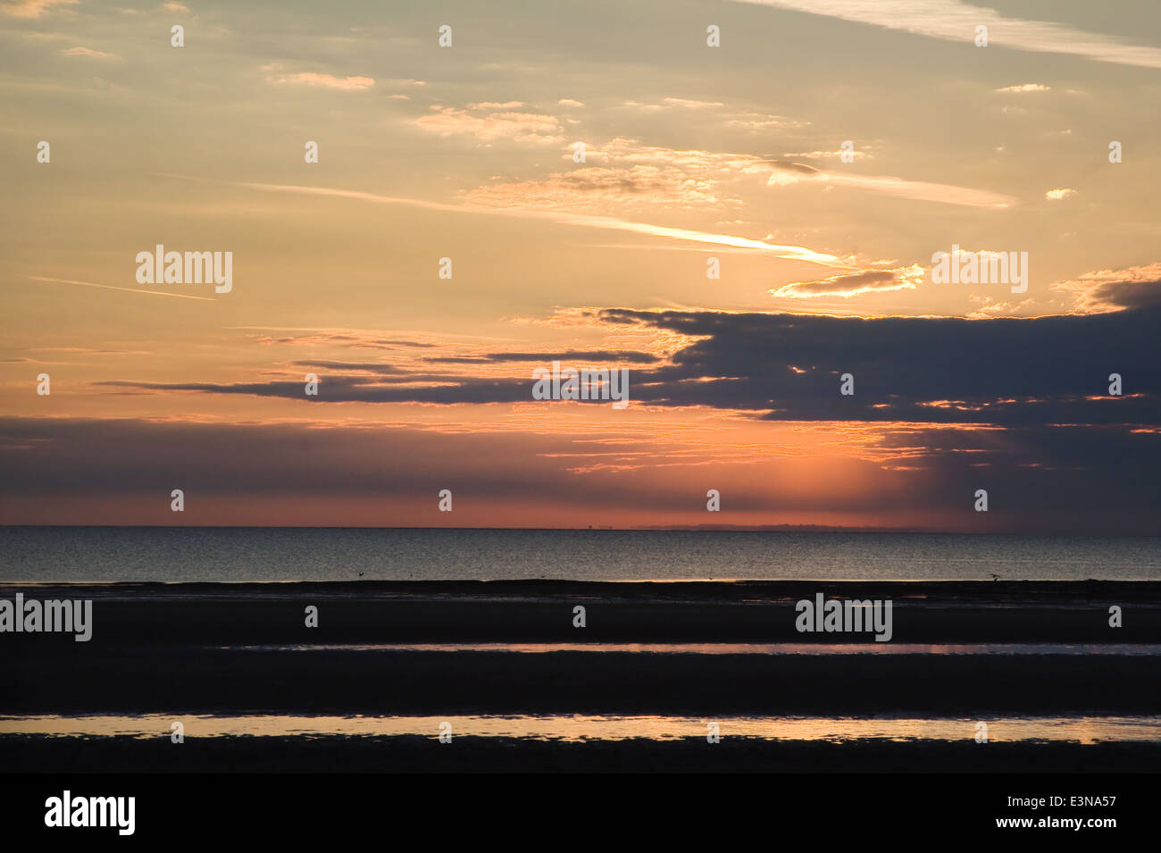 Sunset over The Wash, Hunstanton, Norfolk Stock Photo - Alamy