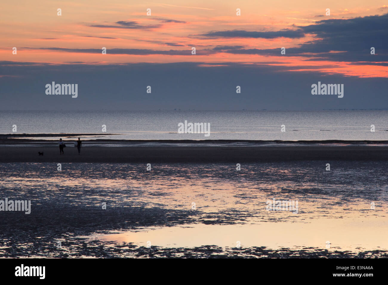 Sunset over The Wash, Hunstanton, Norfolk Stock Photo - Alamy