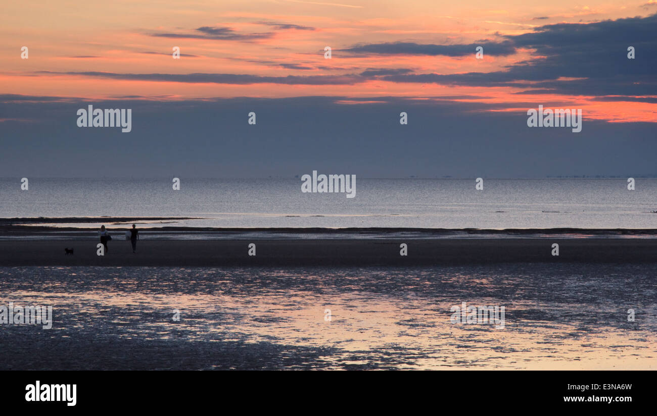 Sunset over The Wash, Hunstanton, Norfolk Stock Photo - Alamy