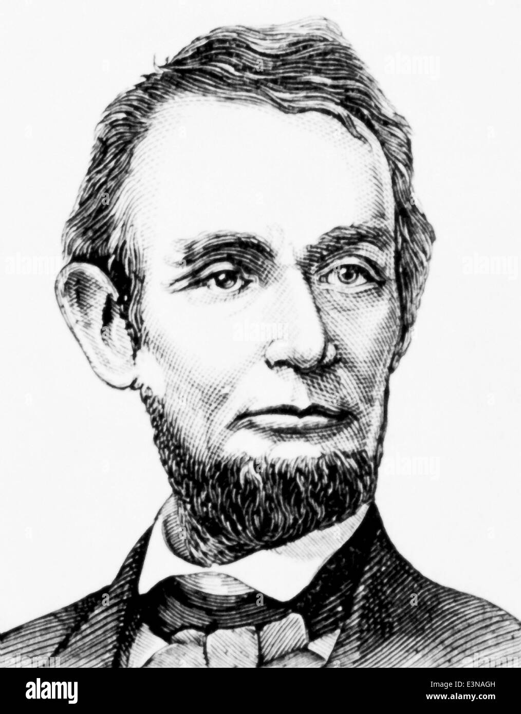 Vintage portrait of abraham lincoln Black and White Stock Photos ...