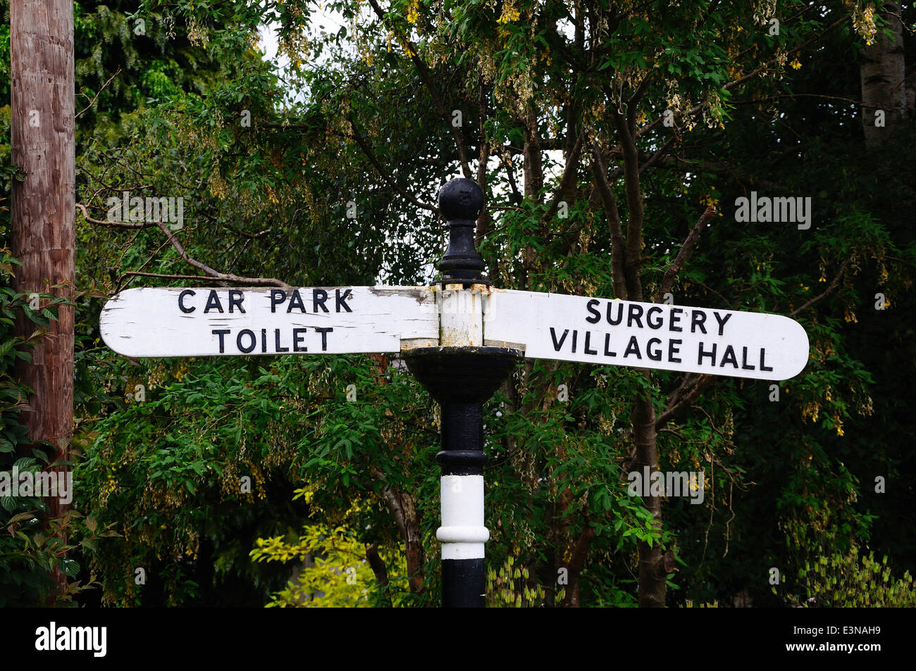 Village fingerpost, Weobley, Herefordshire, England, UK, Western Europe ...