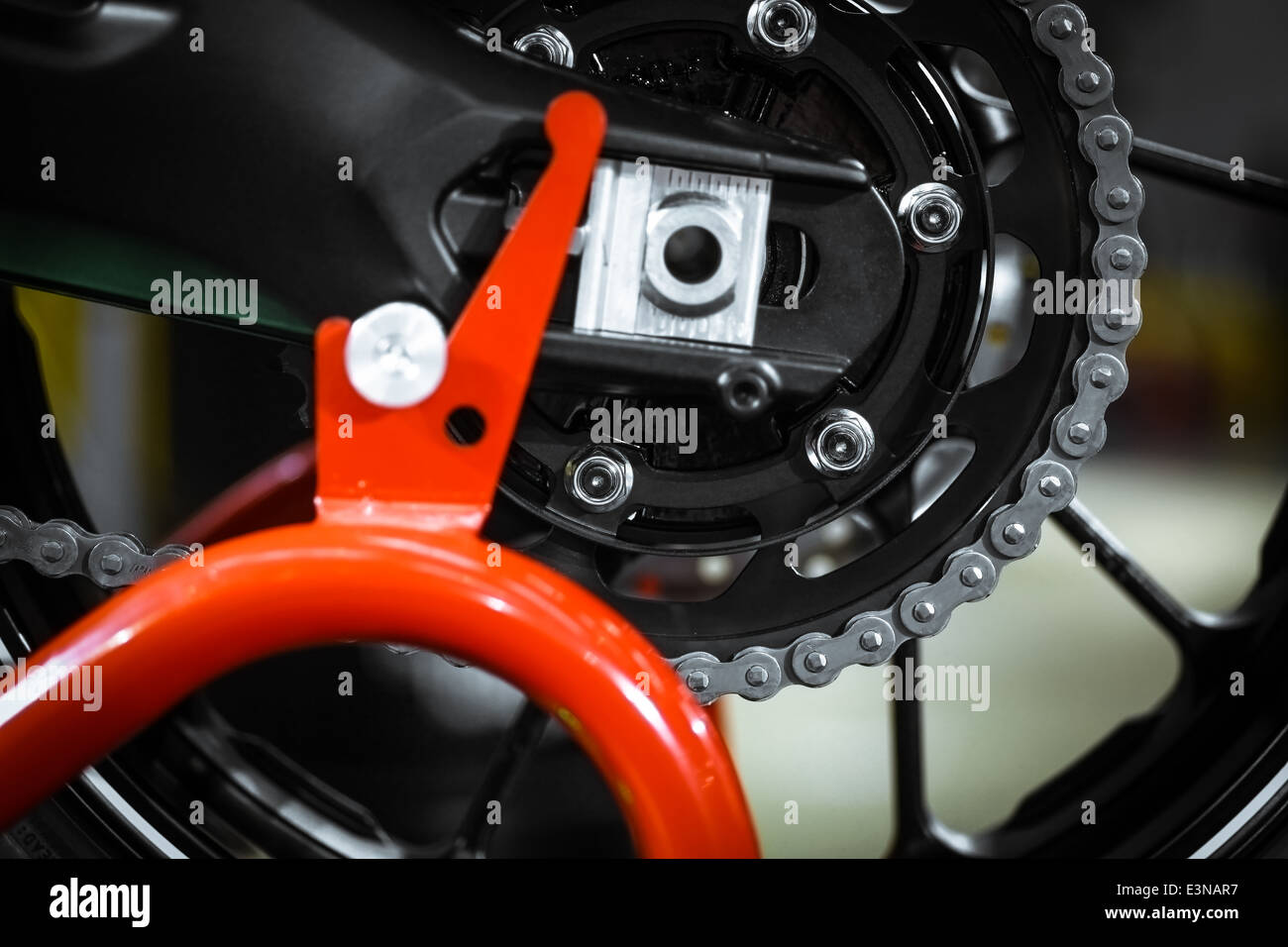 Close-up horizontal shot of a motorcycle chain Stock Photo - Alamy