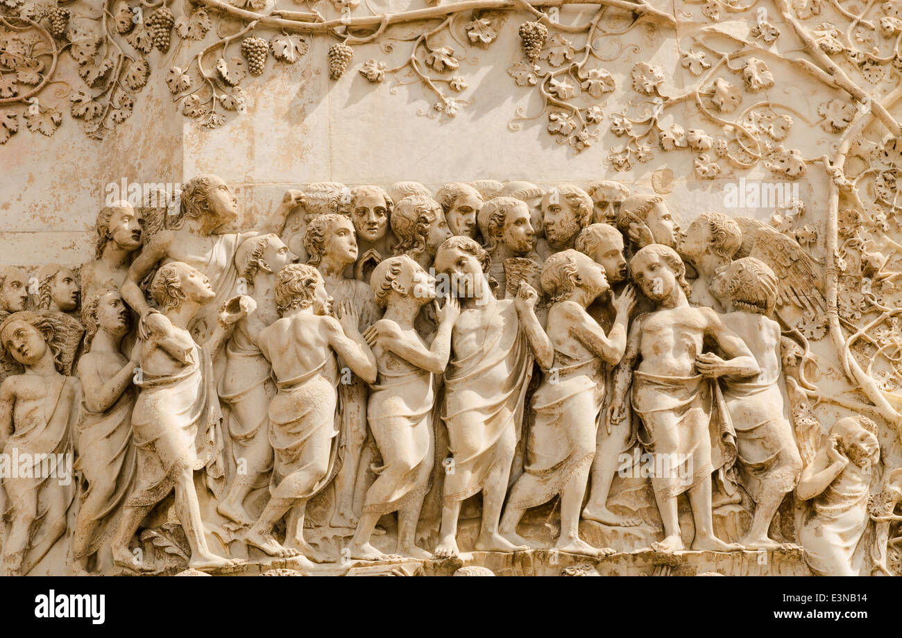 bas-relief, Front of cathedral, Orvieto, Italy Stock Photo - Alamy