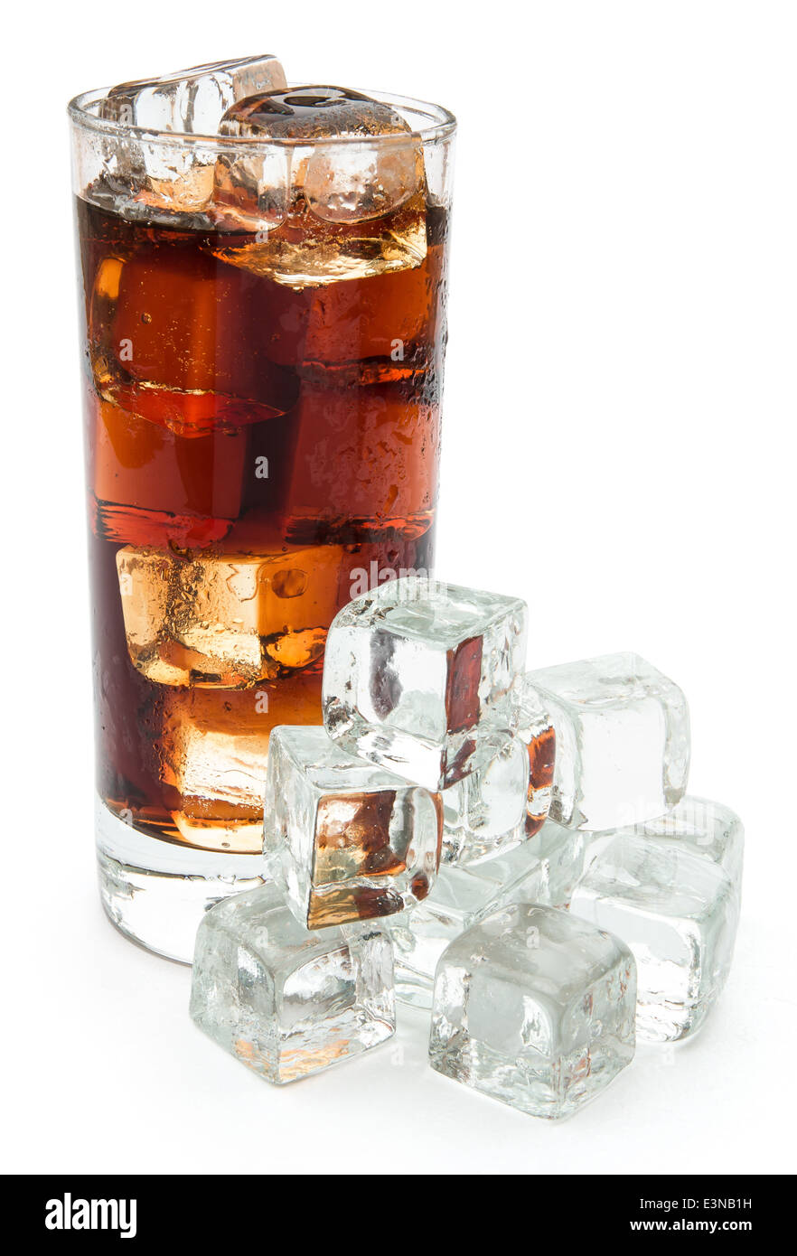 cup of cola and ice with clipping path Stock Photo - Alamy