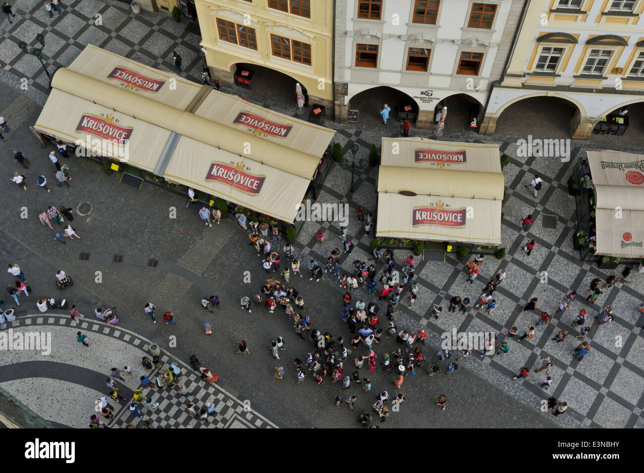 Panoramic view of the Old Town Square from the Astronomical Tower ...