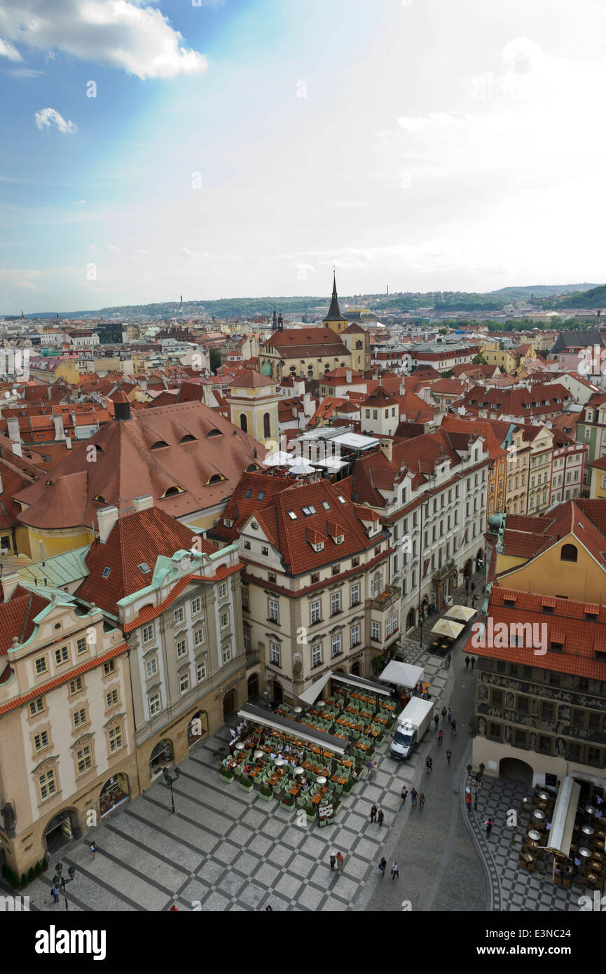 Panoramic view of the Old Town Square from the Astronomical Tower ...