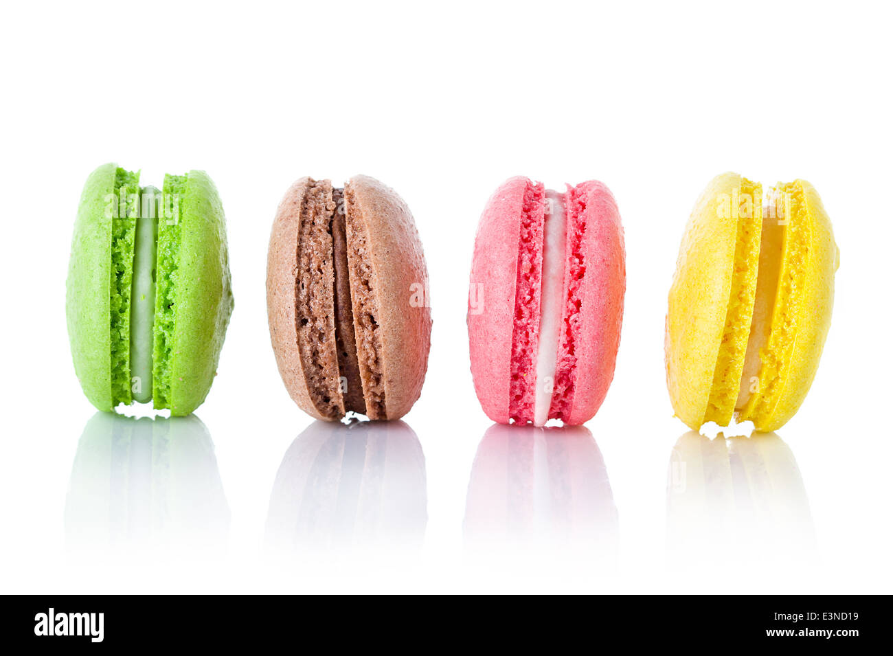 macaroons dessert close-up isolated on white background Stock Photo - Alamy